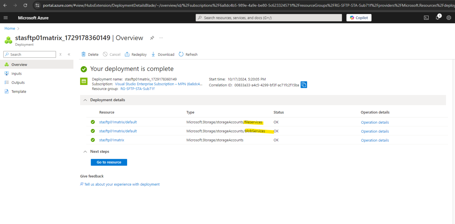 Set up an Azure Storage Account and Blob Storage for SFTP Access - .matrixpost.net