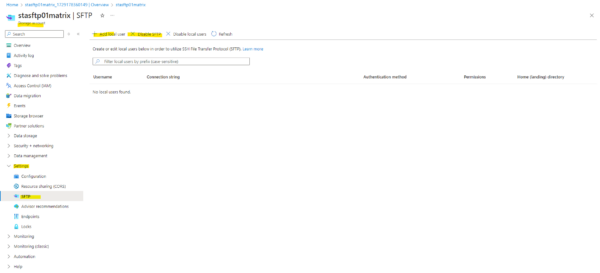 Set up an Azure Storage Account and Blob Storage for SFTP Access - .matrixpost.net