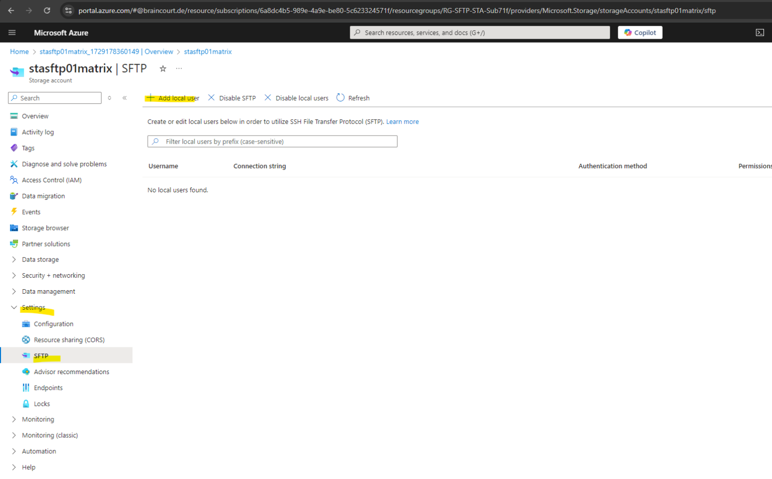Set up an Azure Storage Account and Blob Storage for SFTP Access - .matrixpost.net