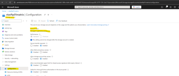 Set up an Azure Storage Account and Blob Storage for SFTP Access ...