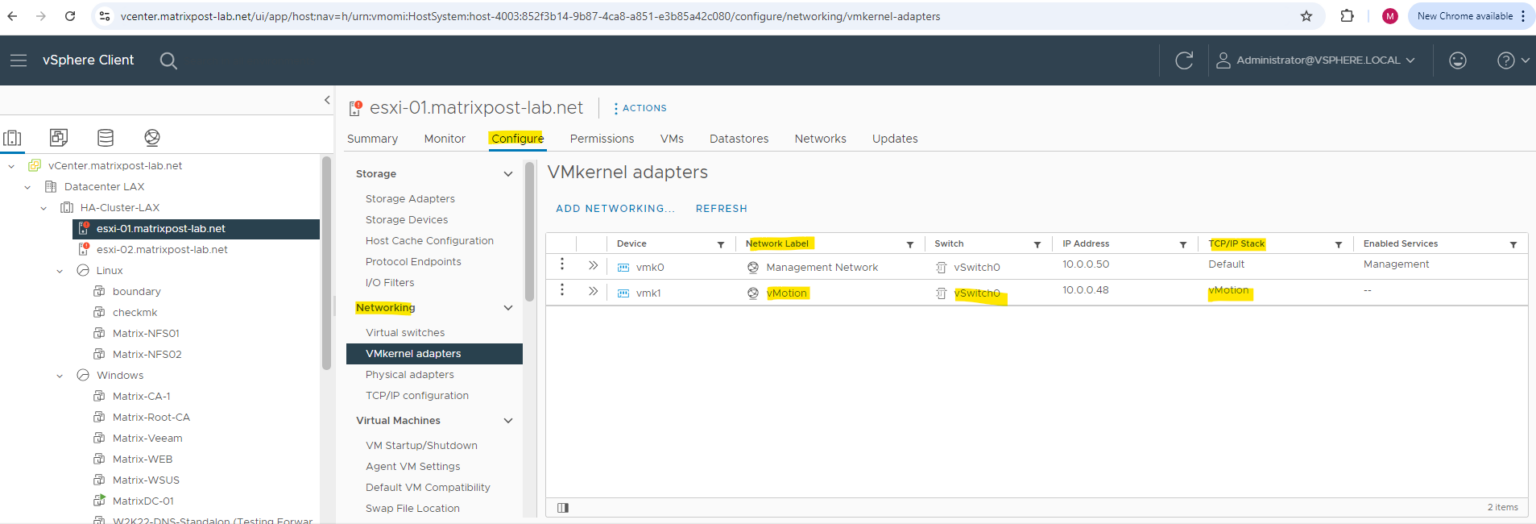 The vMotion interface is not configured (or is misconfigured) on the Source Host - .matrixpost.net
