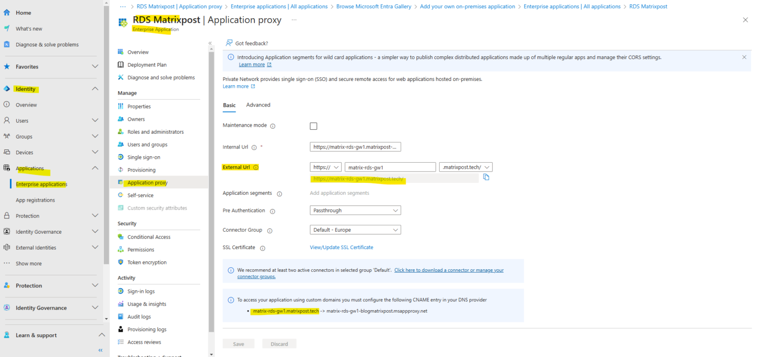 Set up Microsoft Entra Application Proxy to publish Remote Desktop (RDS) - .matrixpost.net