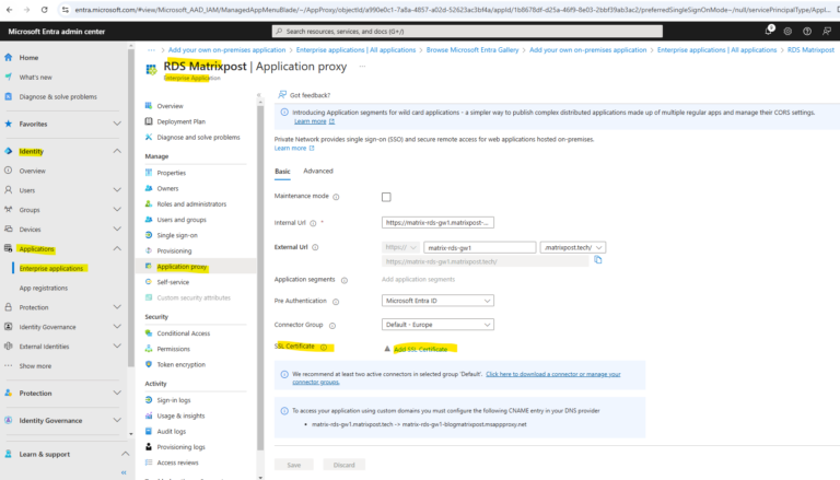Set up Microsoft Entra Application Proxy to publish Remote Desktop (RDS) - .matrixpost.net