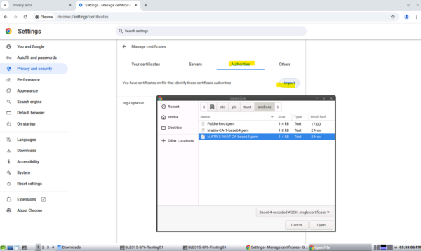 How to install Root Certificates on Linux - .matrixpost.net