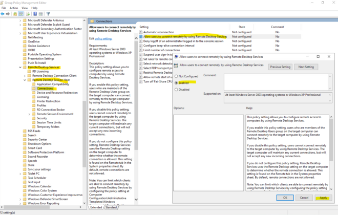 How to enable Remote Desktop by using Group Policies - .matrixpost.net