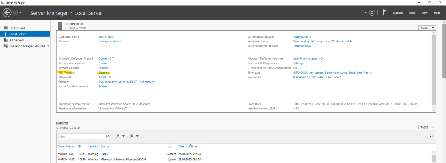 Set up NIC Teaming in Windows Server - .matrixpost.net