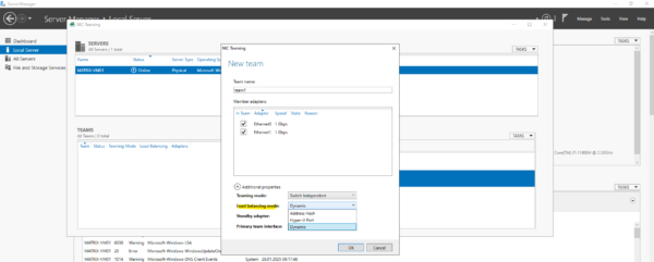 Set up NIC Teaming in Windows Server - .matrixpost.net