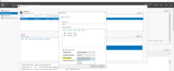 Set up NIC Teaming in Windows Server - .matrixpost.net