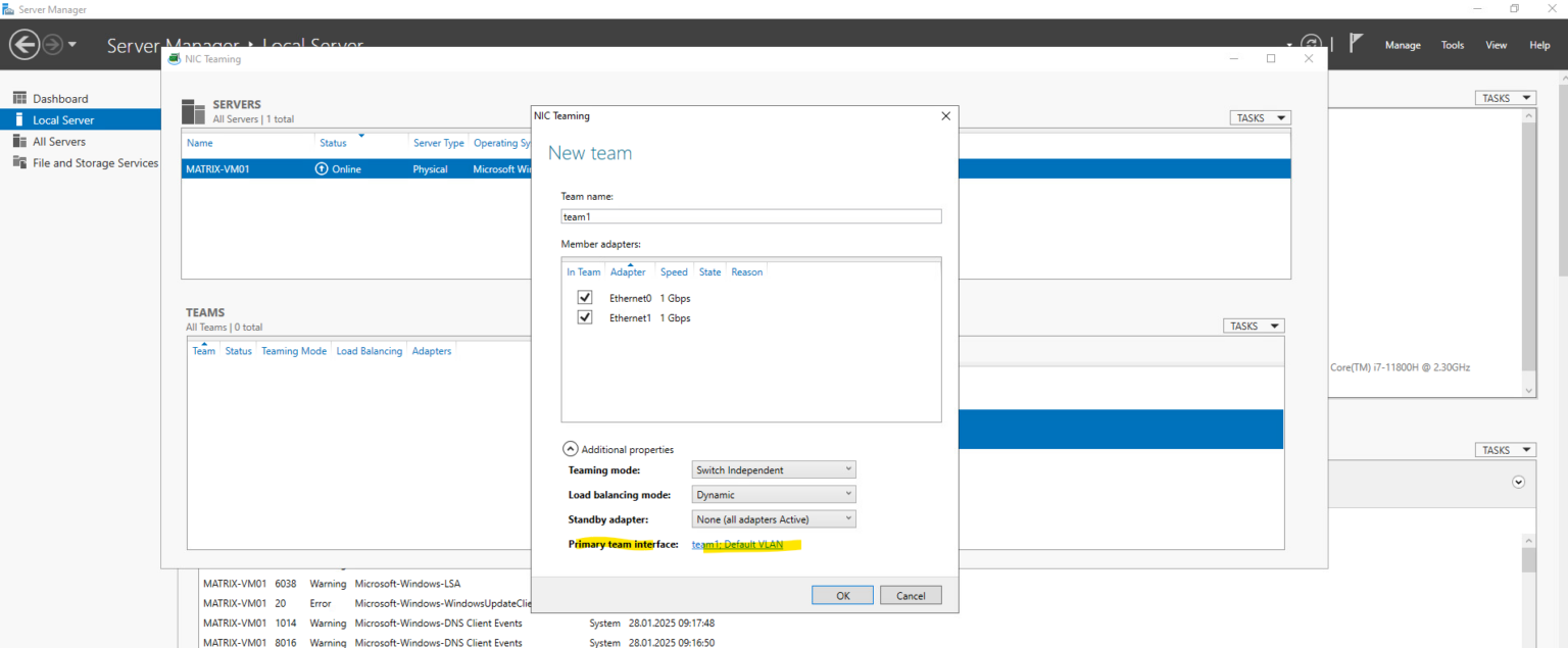 Set up NIC Teaming in Windows Server - .matrixpost.net