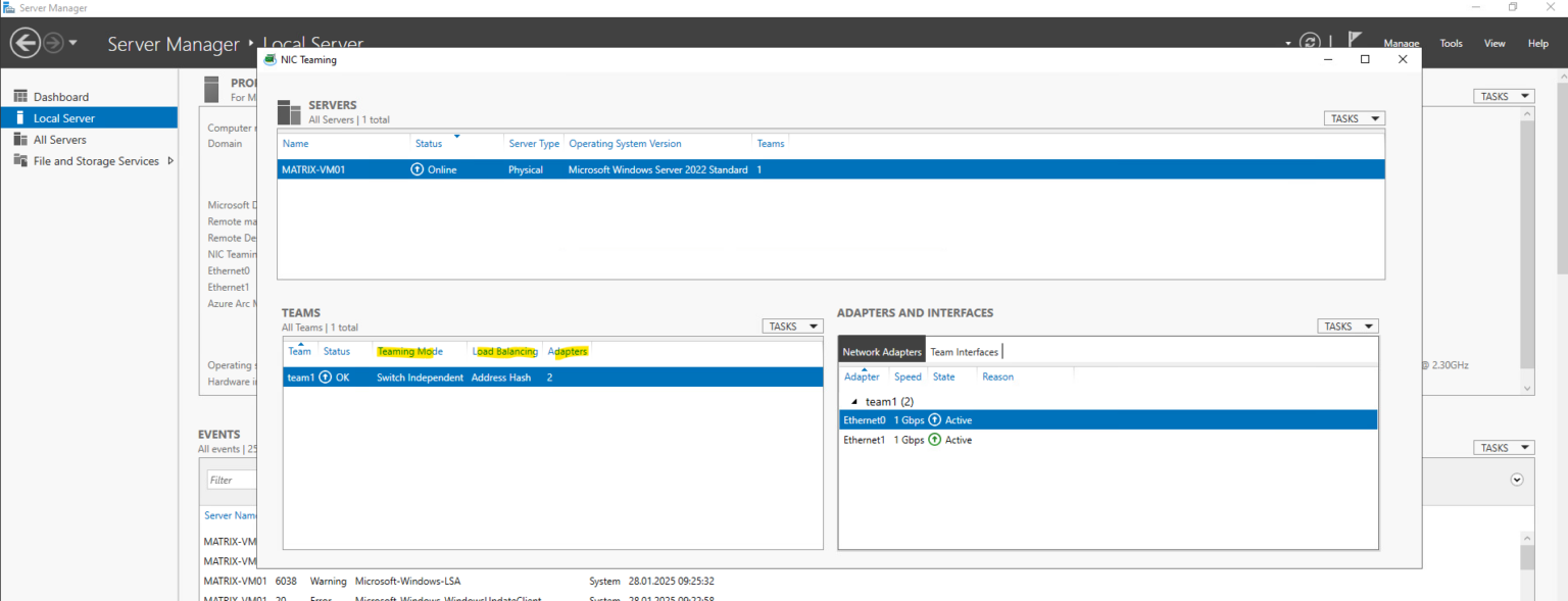 Set up NIC Teaming in Windows Server - .matrixpost.net