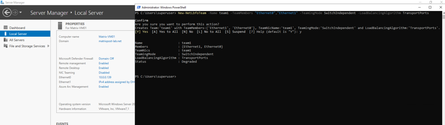 Set up NIC Teaming in Windows Server - .matrixpost.net