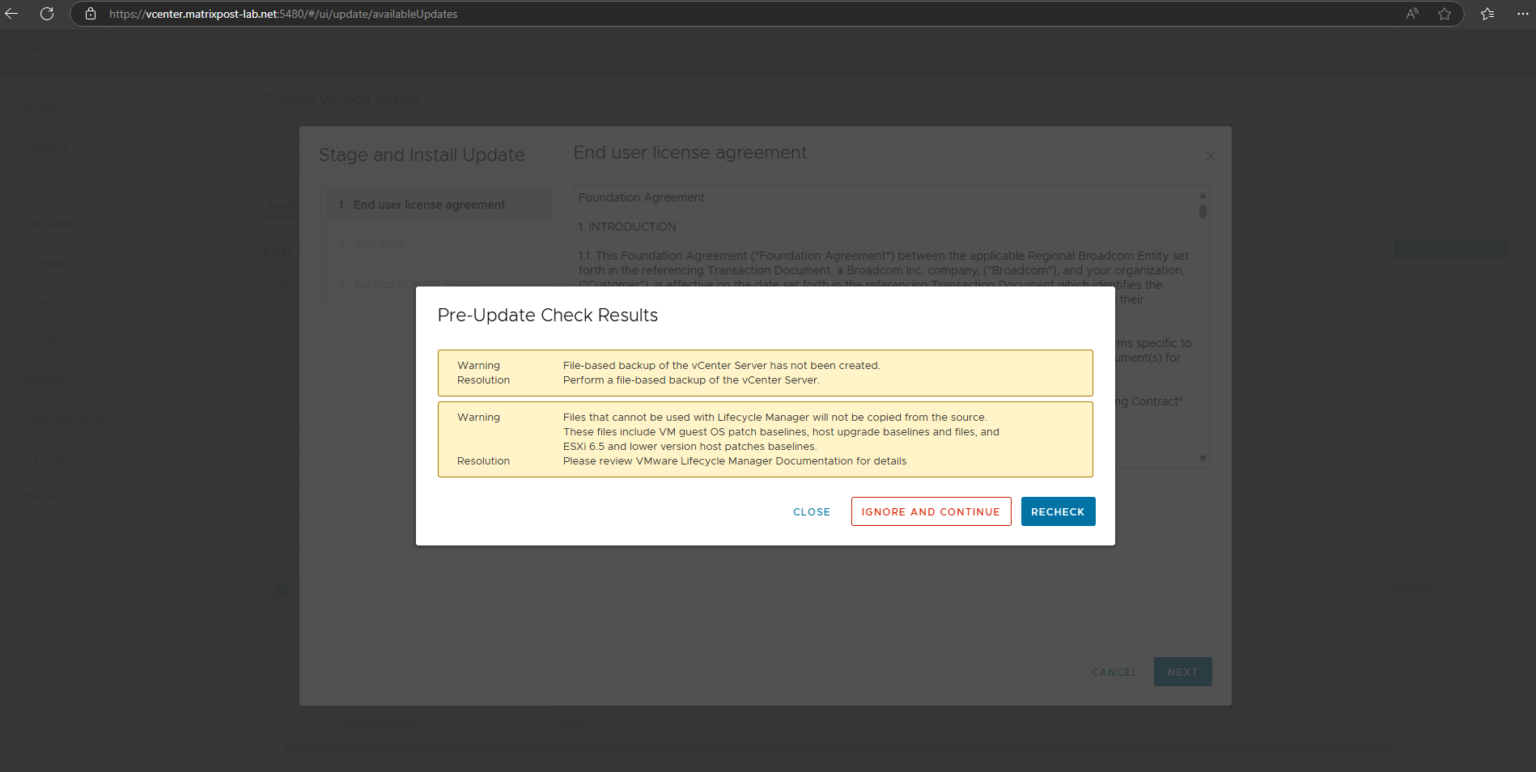 How to update/upgrade vCenter Server (VCSA) by using the vCenter Server ...