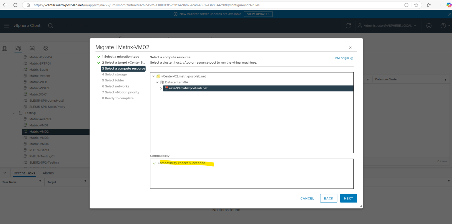 Advanced Cross vCenter Server vMotion (XVM) Capability - .matrixpost.net
