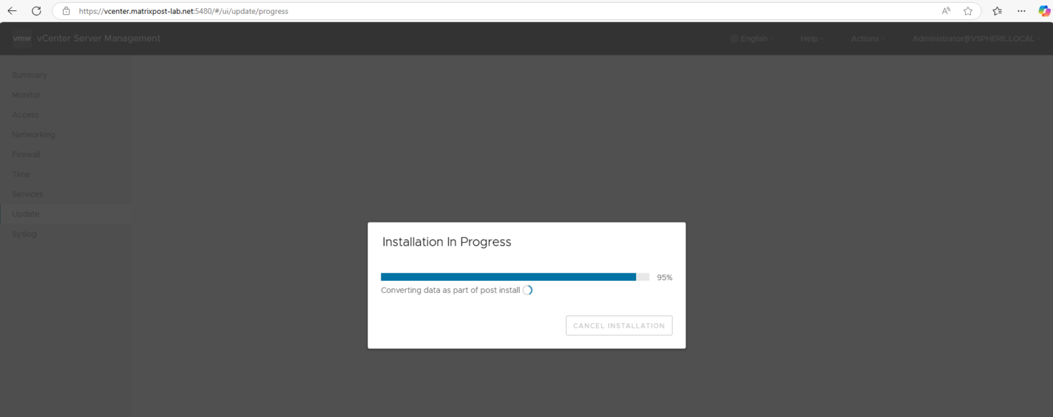 How to update/upgrade vCenter Server (VCSA) by using the vCenter Server ...