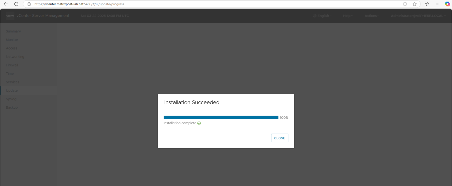 How to update/upgrade vCenter Server (VCSA) by using the vCenter Server Appliance Management ...