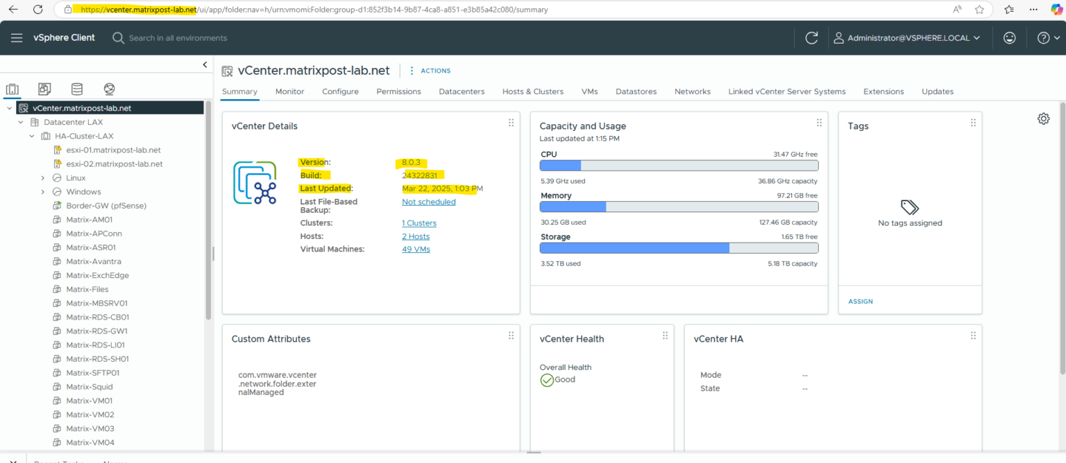 How to update/upgrade vCenter Server (VCSA) by using the vCenter Server ...