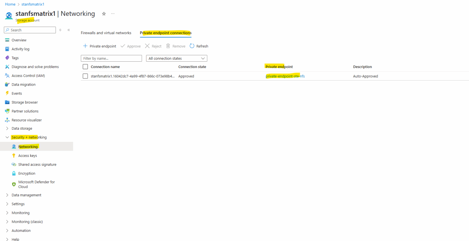 Set Up An Azure Storage Account And Blob Storage For Nfs Access By Using A Private Endpoint