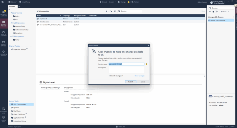 Step-by-Step Guide: Setting up a route-based S2S IPSec VPN Tunnel ...
