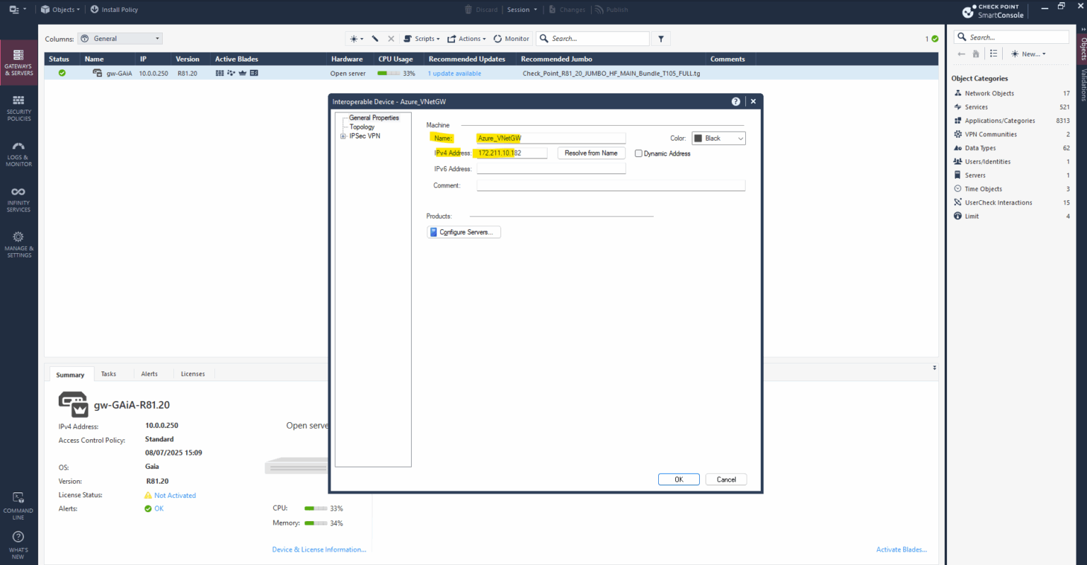 Step-by-Step Guide: Setting up a route-based S2S IPSec VPN Tunnel between Azure and On-Premise ...