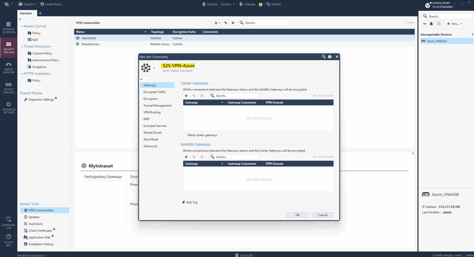 Step-by-Step Guide: Setting up a route-based S2S IPSec VPN Tunnel ...