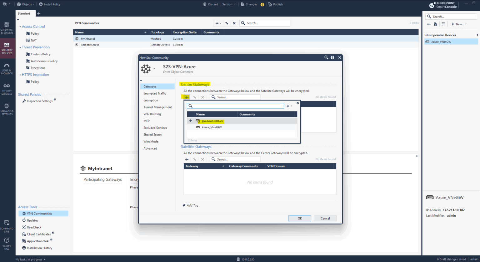 Step-by-Step Guide: Setting up a route-based S2S IPSec VPN Tunnel ...