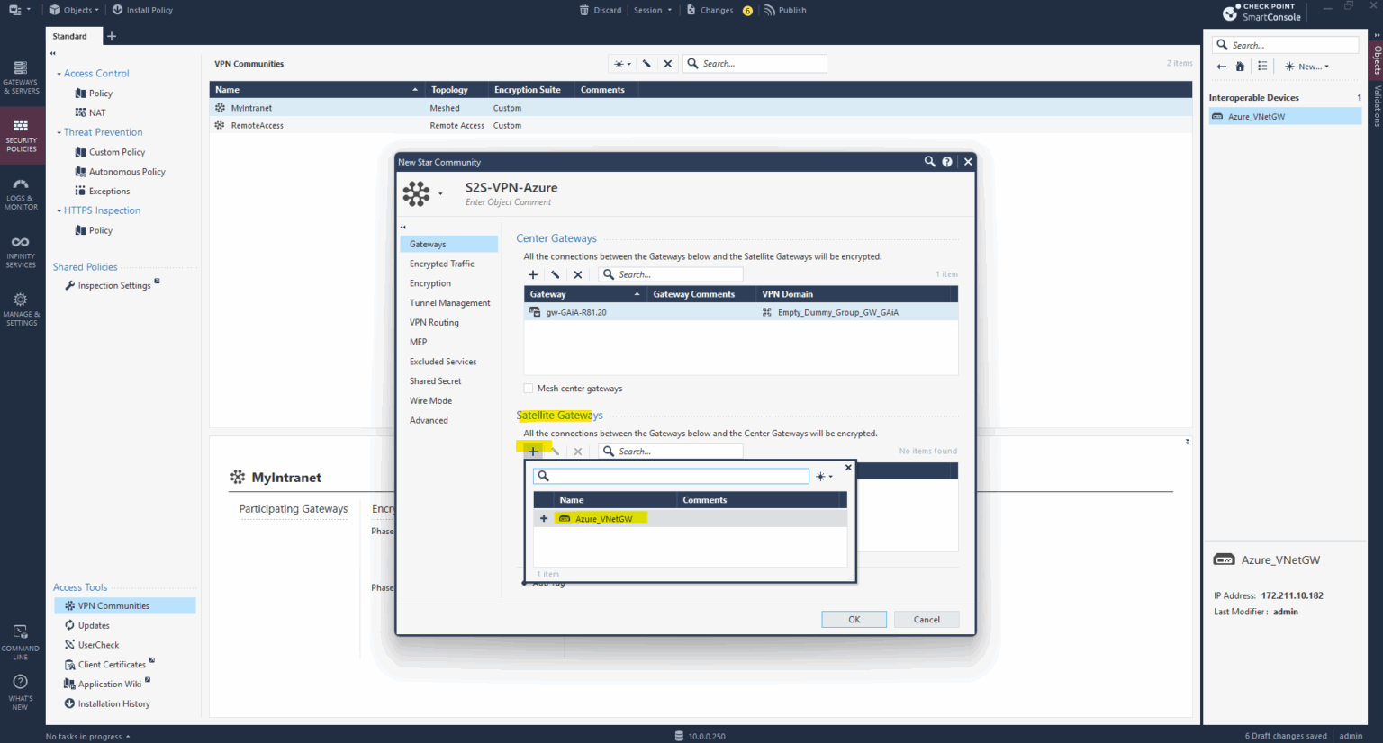 Step-by-Step Guide: Setting up a route-based S2S IPSec VPN Tunnel ...