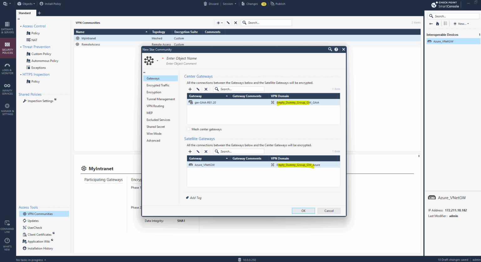 Step-by-Step Guide: Setting up a route-based S2S IPSec VPN Tunnel ...