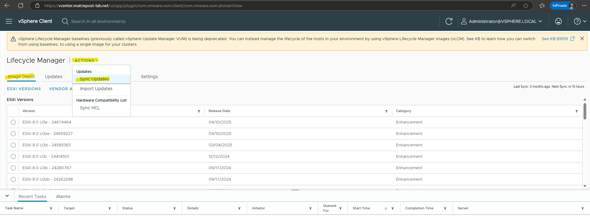 VMware Public Patch Repository URLs were deprecated as of April 23 ...