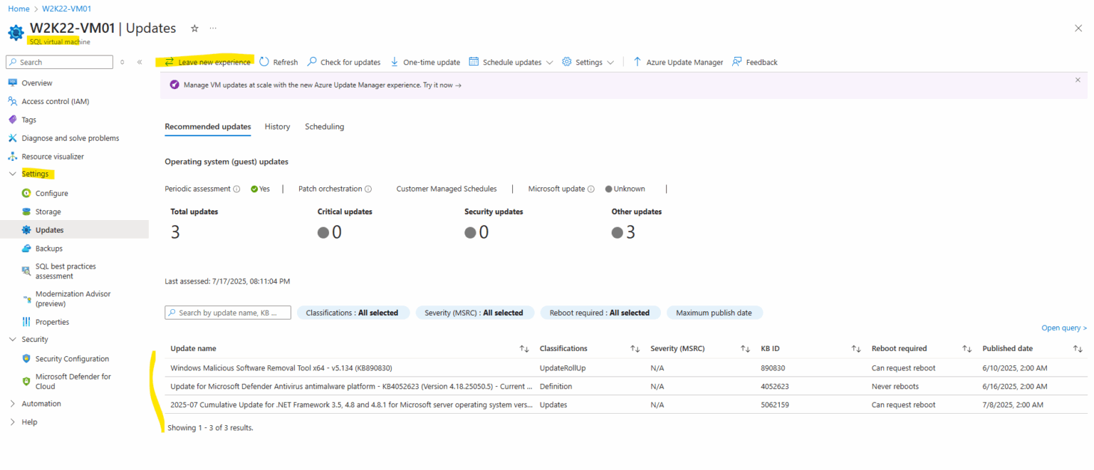 Register SQL Server Installation with Azure and using Azure Update ...