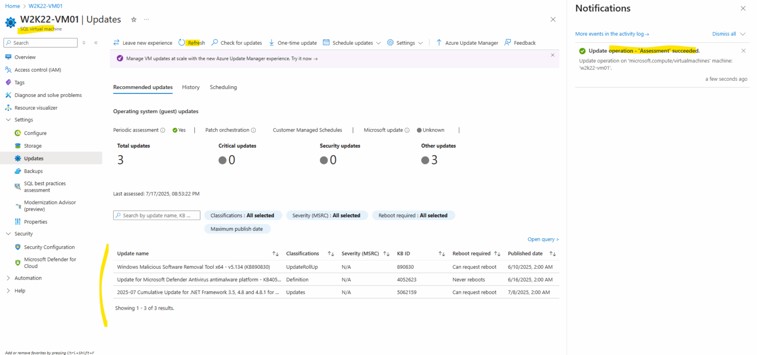 Register Sql Server Installation With Azure And Using Azure Update