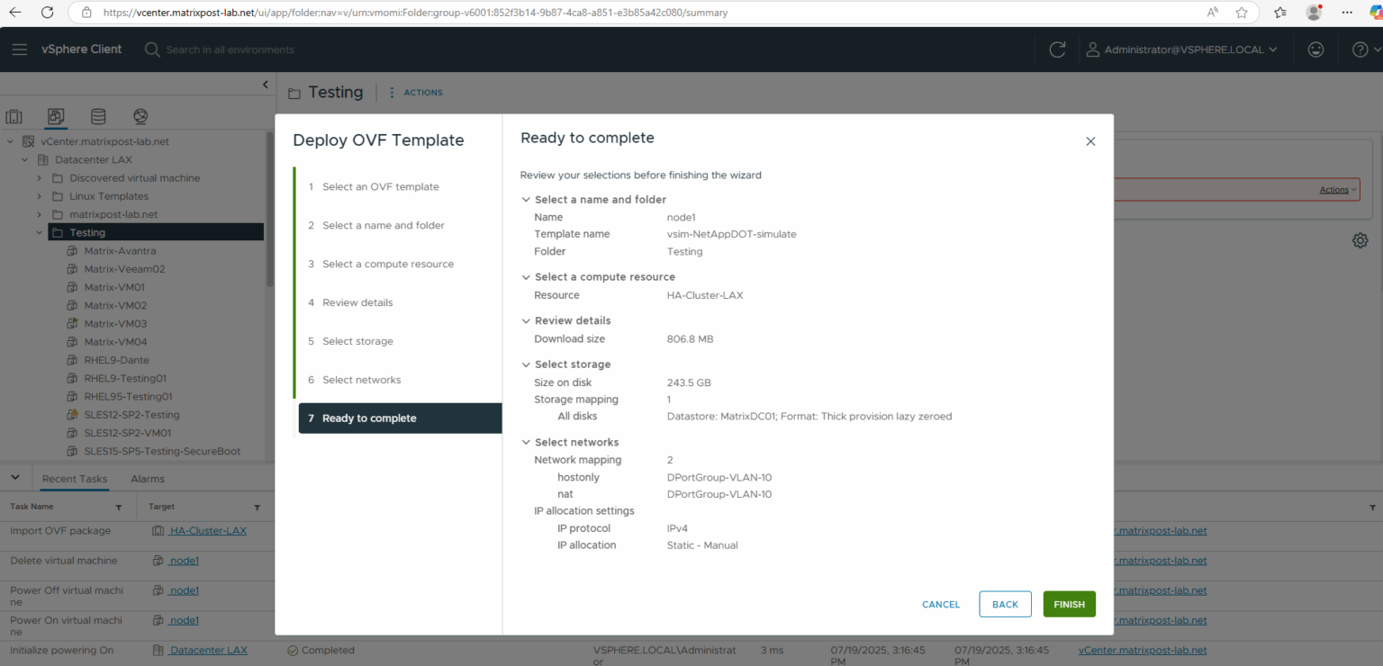 Step-by-Step Guide Part 1: How to build your own NetApp ONTAP 9 LAB - .matrixpost.net