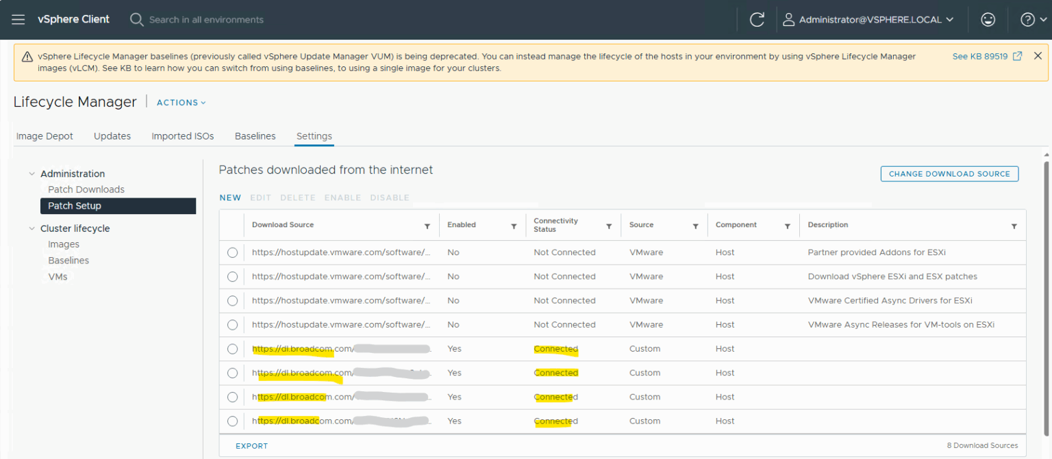 VMware Public Patch Repository URLs were deprecated as of April 23 ...