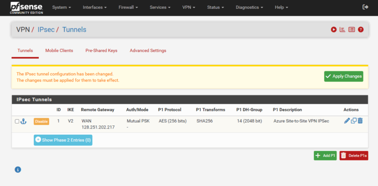 Step-by-Step Guide: Setting up Route Based S2S VPN between Azure and on-prem by using pfSense ...