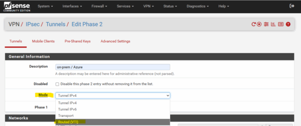 Step-by-Step Guide: Setting up Route Based S2S VPN between Azure and on-prem by using pfSense ...