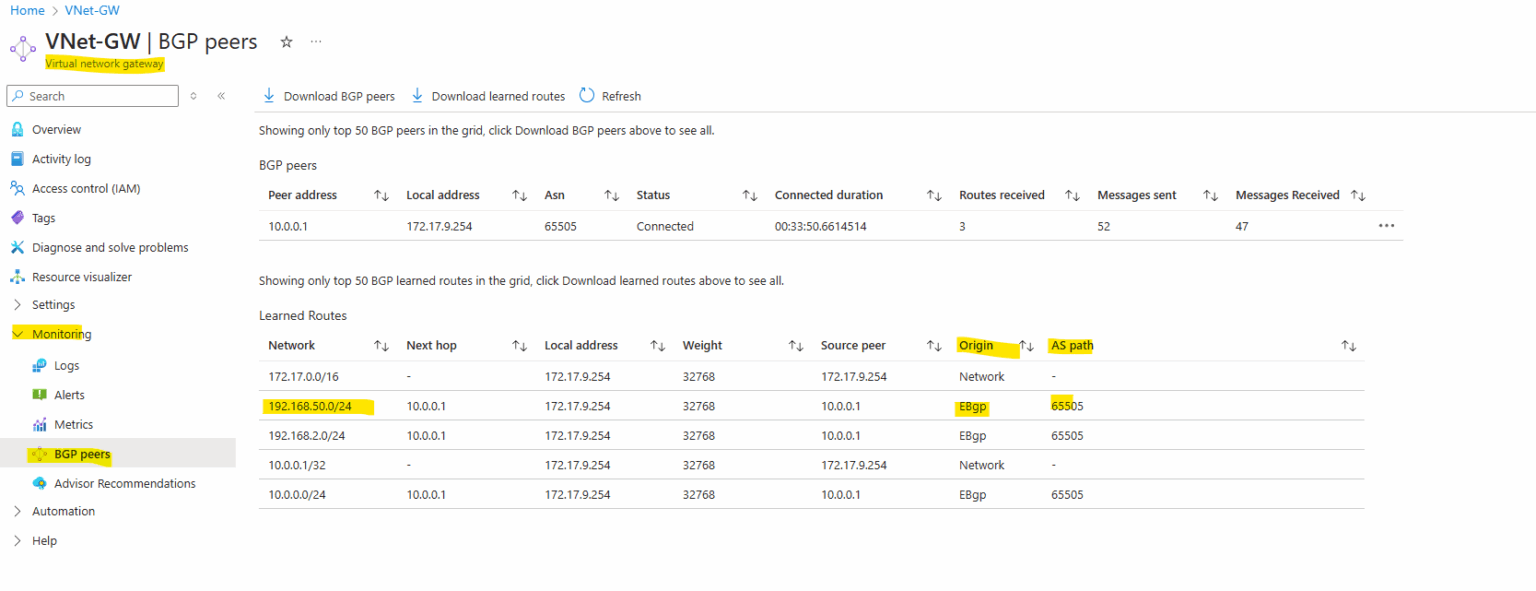 Step-by-Step Guide: Setting up Route Based S2S VPN between Azure and on ...