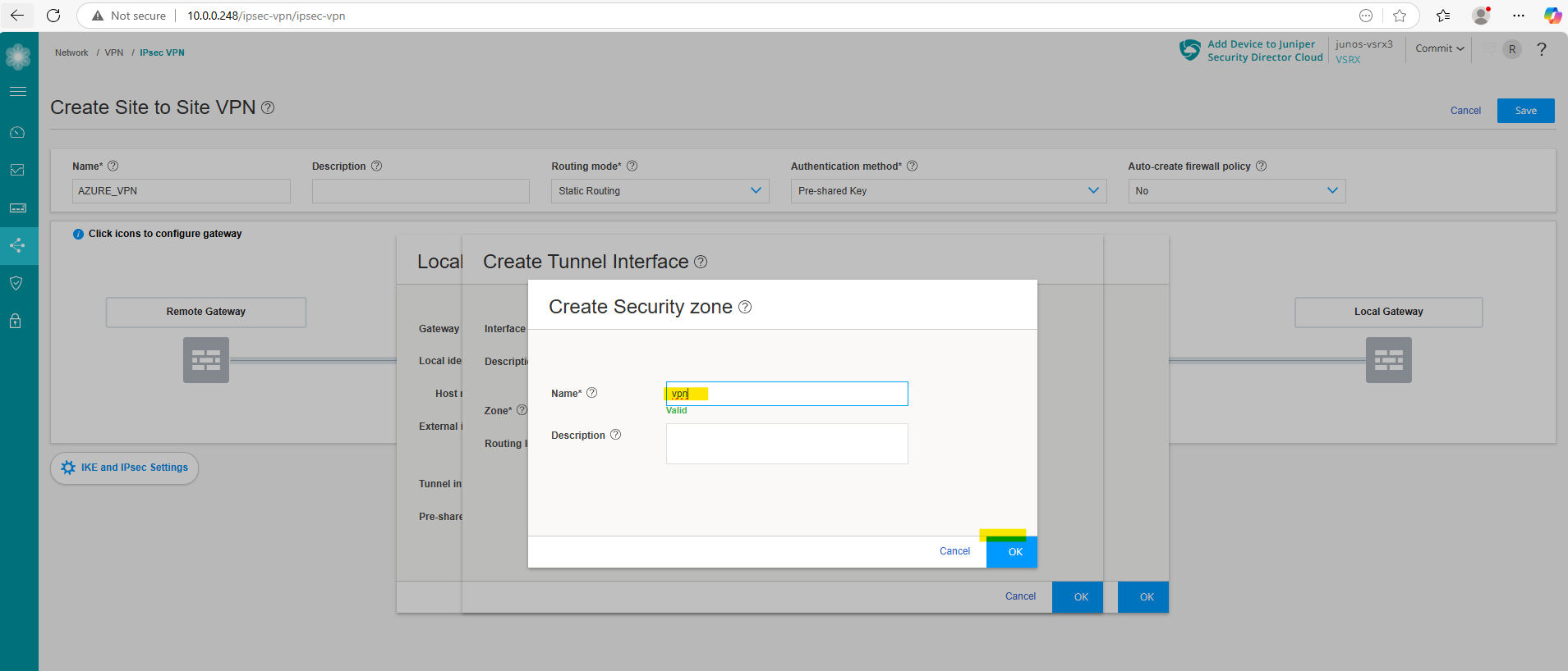 Step-by-Step Guide: Setting up a route-based S2S IPSec VPN Tunnel between Azure and On-Premise ...