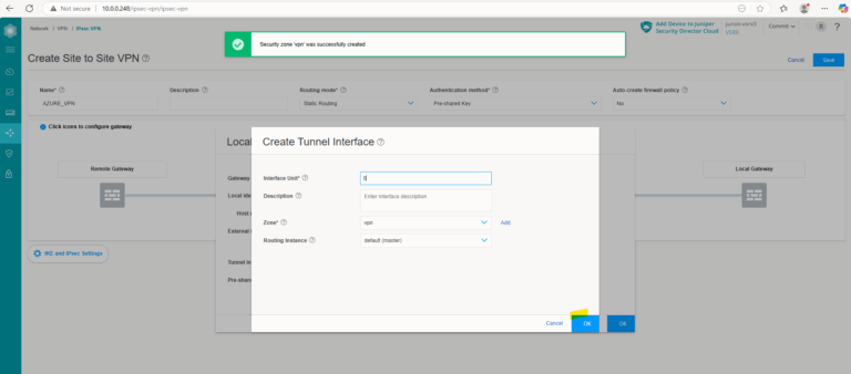 Step-by-Step Guide: Setting up a route-based S2S IPSec VPN Tunnel ...