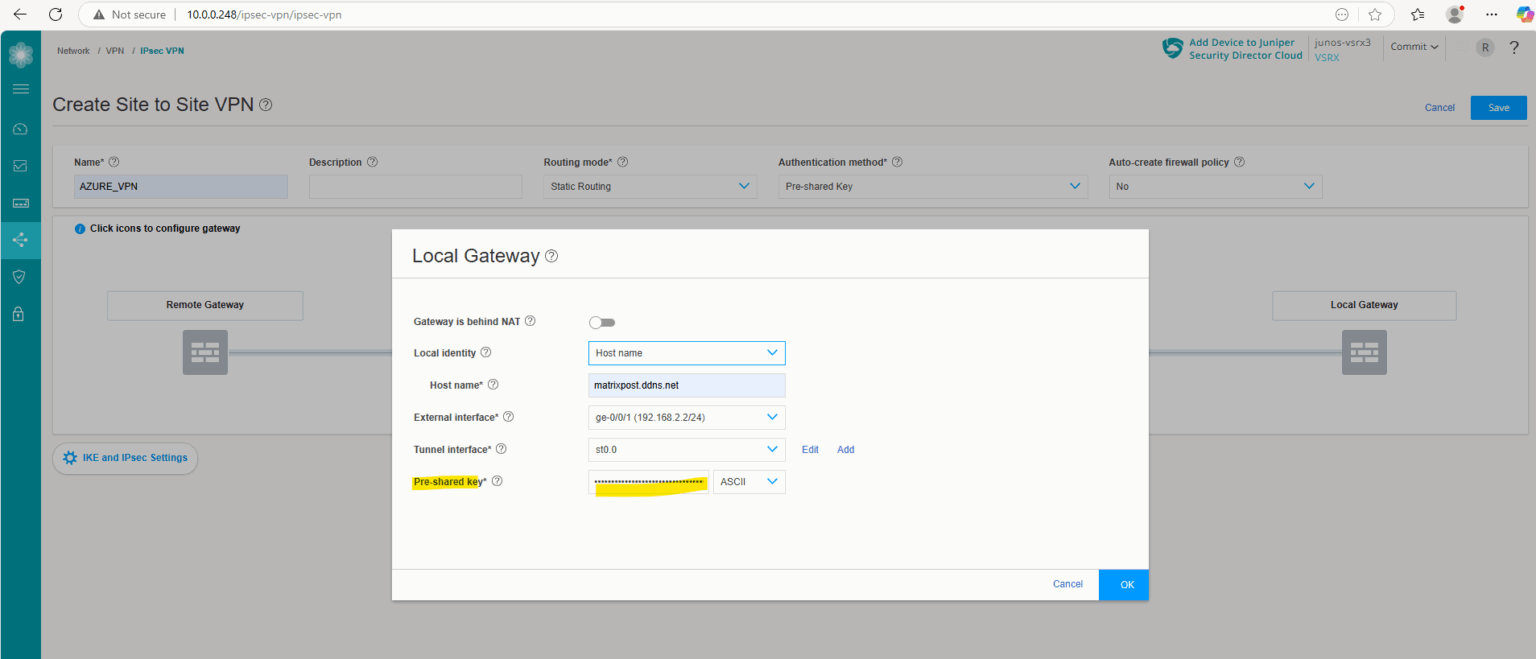 Step-by-Step Guide: Setting up a route-based S2S IPSec VPN Tunnel between Azure and On-Premise ...