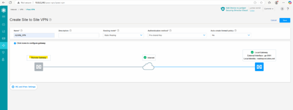 Step-by-Step Guide: Setting up a route-based S2S IPSec VPN Tunnel ...