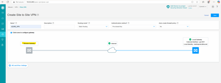 Step-by-Step Guide: Setting up a route-based S2S IPSec VPN Tunnel ...