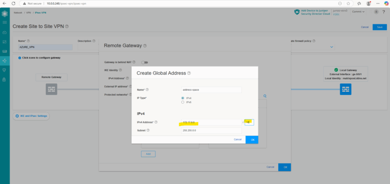Step-by-Step Guide: Setting up a route-based S2S IPSec VPN Tunnel between Azure and On-Premise ...