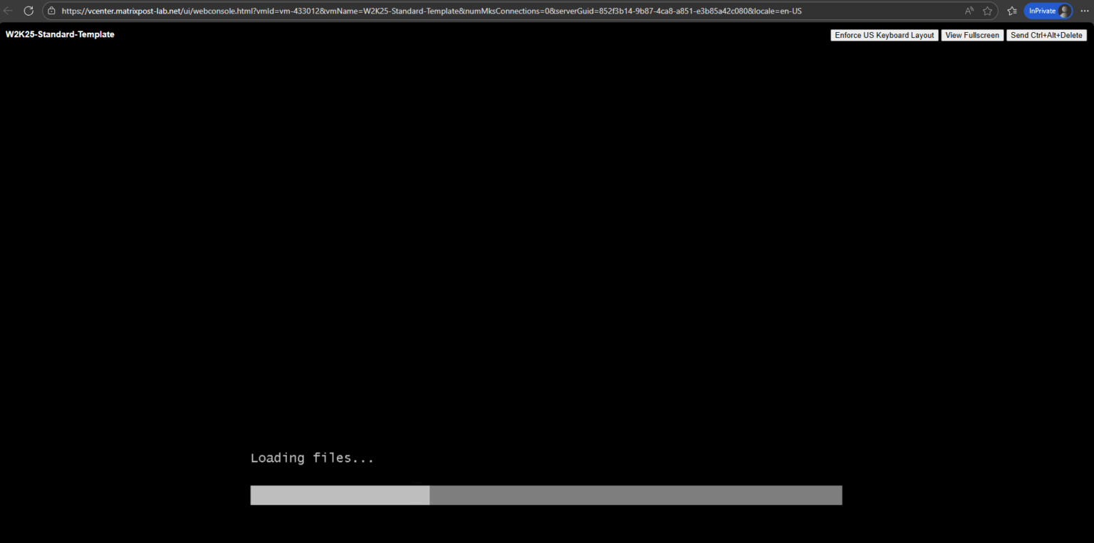 VMware vSphere boot loop when trying to boot from Windows Server 2025 ...